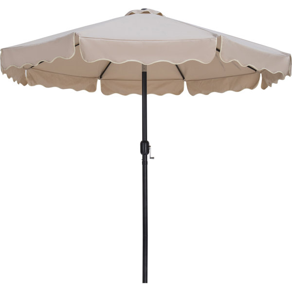 Arlmont & Co. Chavonte Fabric With Piping / Aluminum Patio Umbrella ...