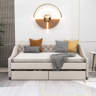 House of Hampton® Devyon Full Size 2 Drawers Upholstered Daybed with ...