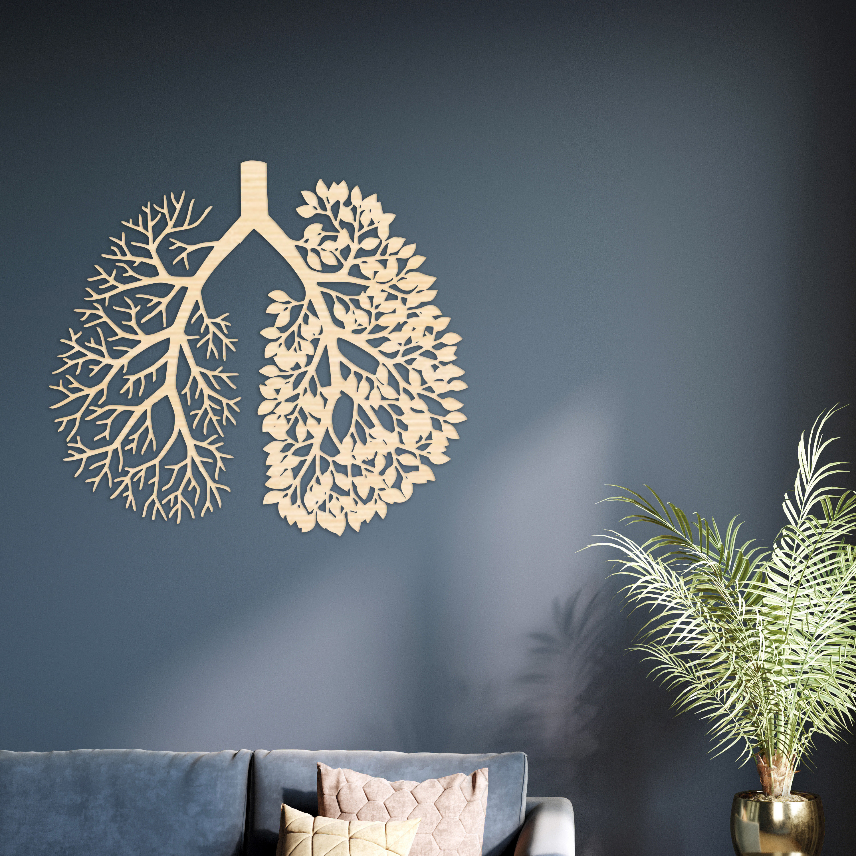 Red Barrel Studio Lung Shaped Wall Art Made of Leaves, and Branches ...