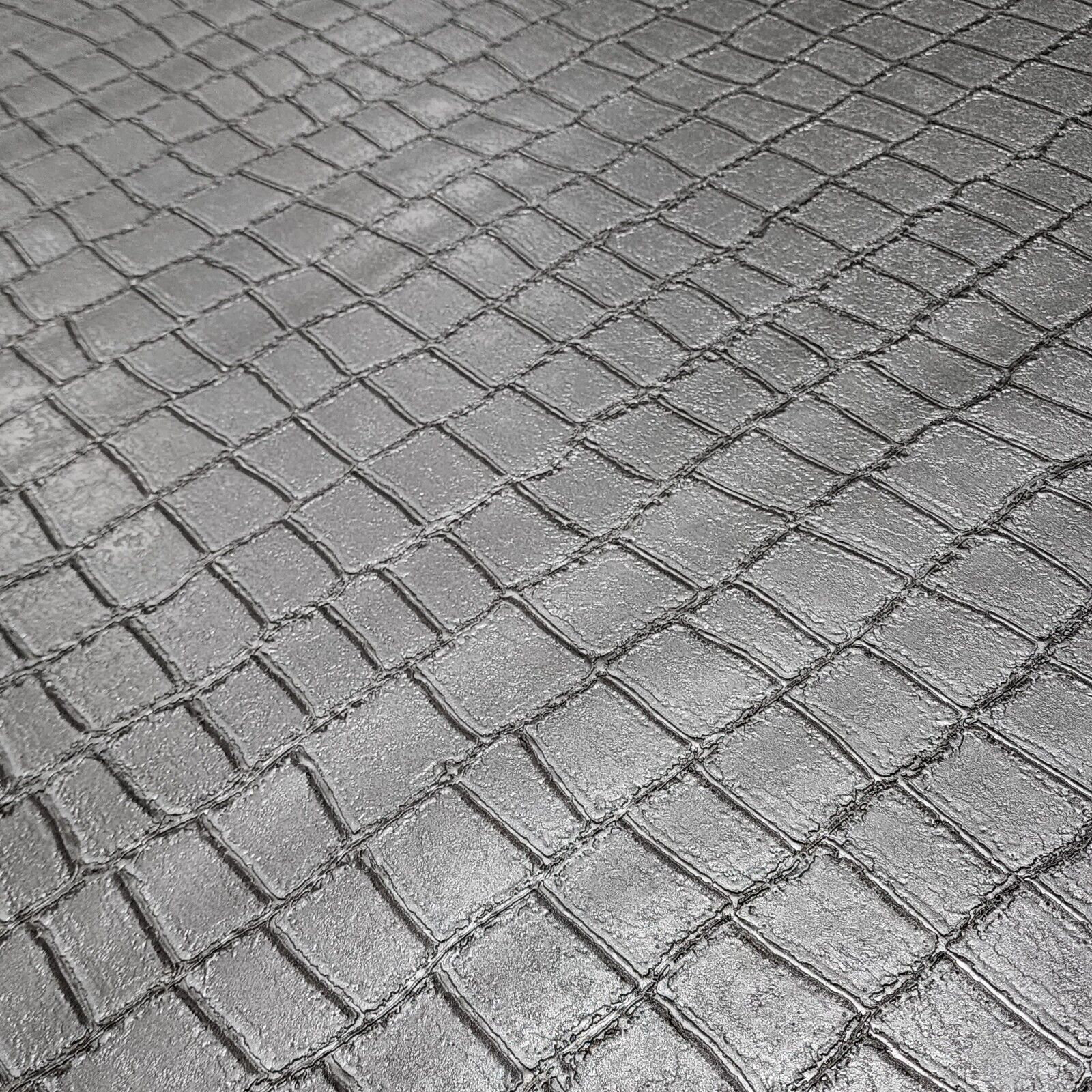 Red Barrel Studio® Juelle Crocodile Faux Skin Gray Silver Metallic ...