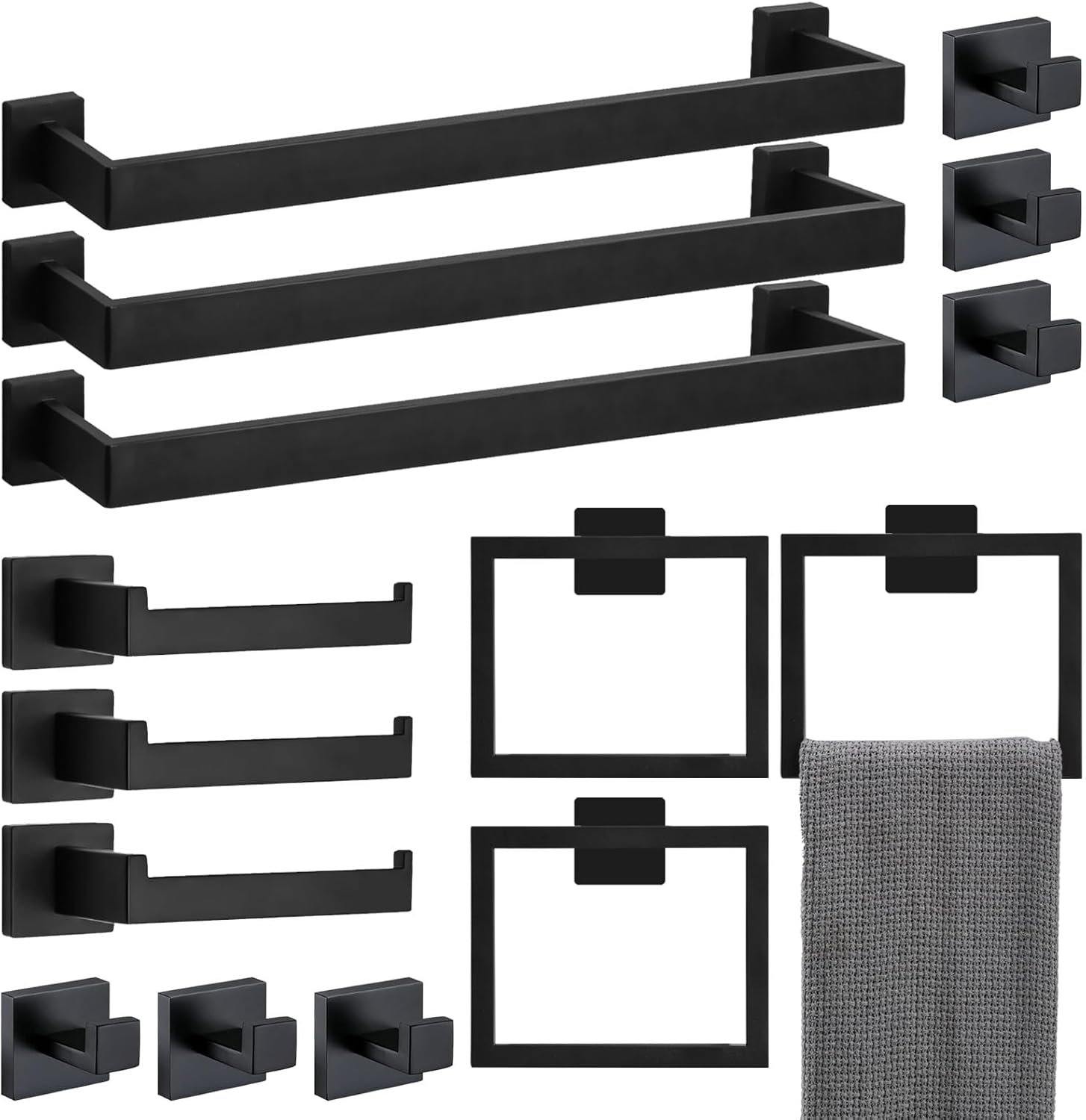 POGBUT 15 Pieces 23.6-Inch Bathroom Hardware Accessories Set | Wayfair