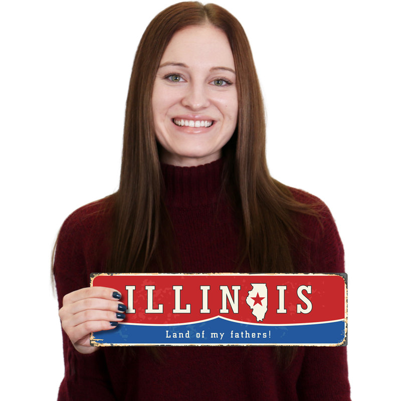 SmartSign Vintage Illinois State Sign | Wayfair