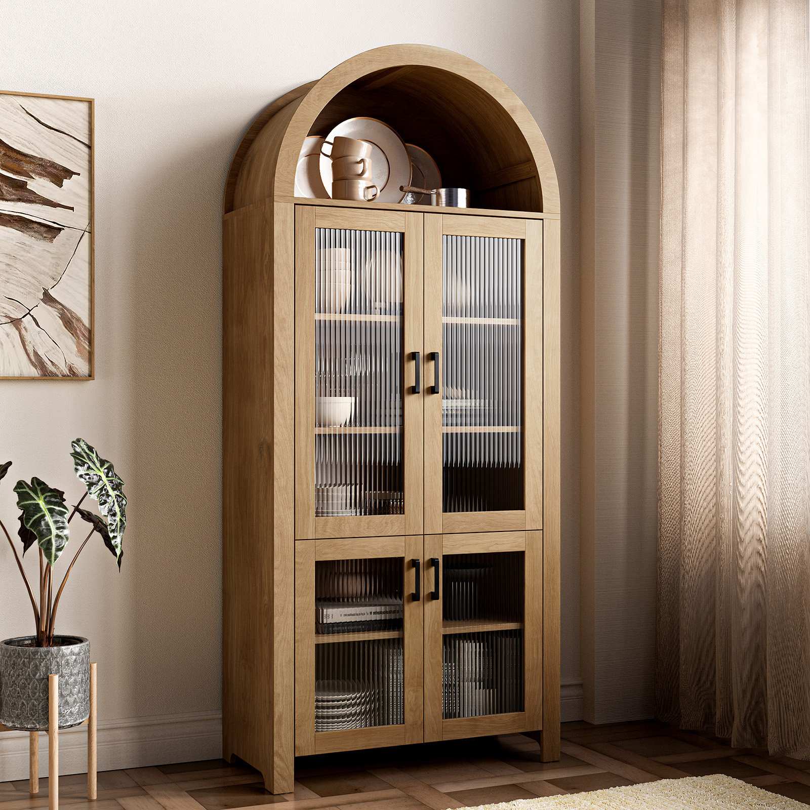 Winston Porter Arched Display Cabinet & Reviews | Wayfair