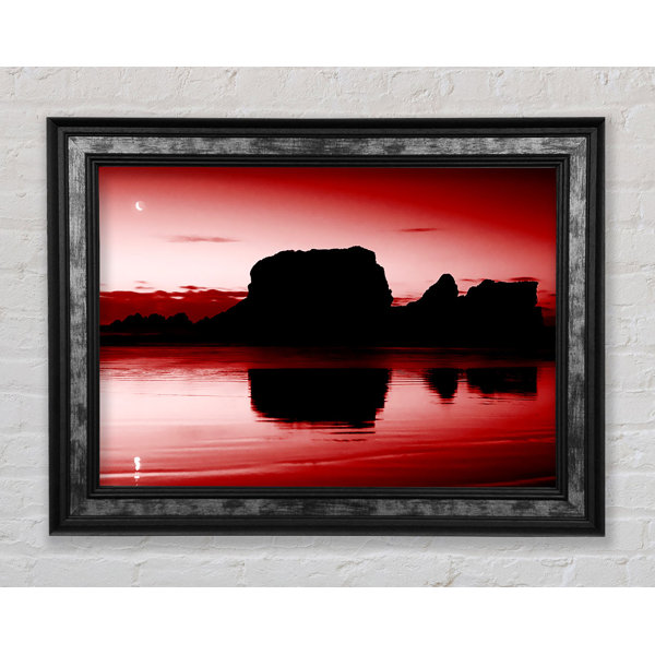 Highland Dunes Moon Reflections Red Framed Print | Wayfair.co.uk
