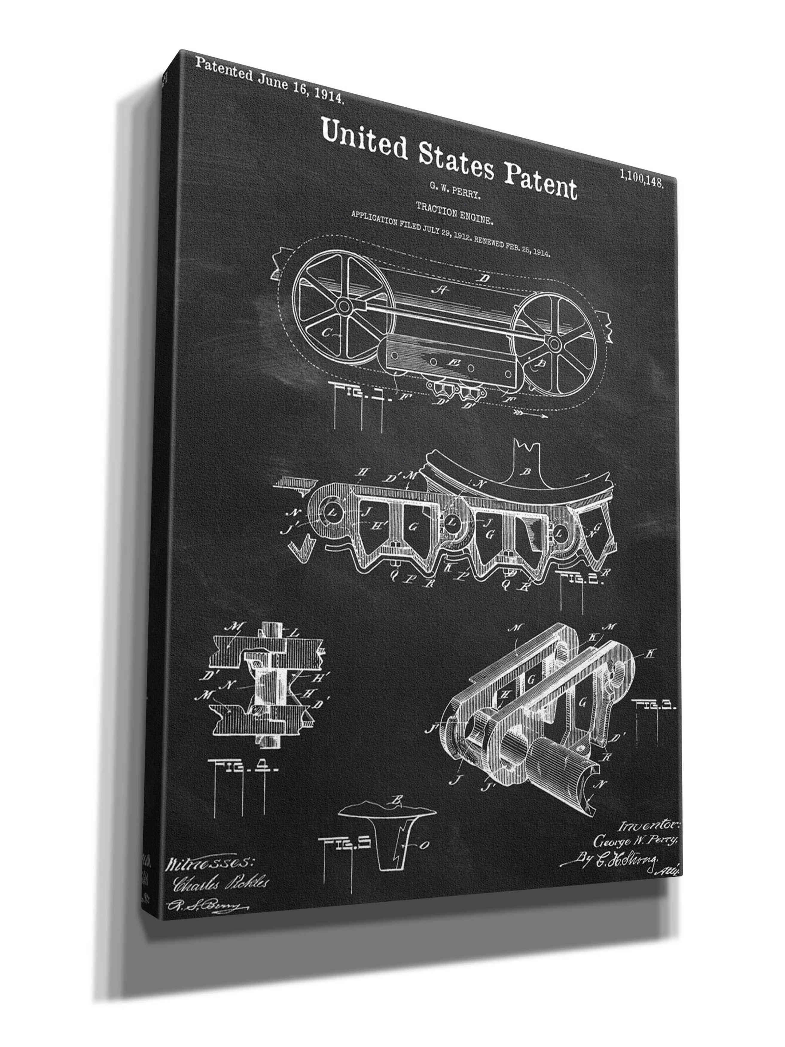 17 Stories Traction Engine Blueprint Patent Chalkboard by - on ...