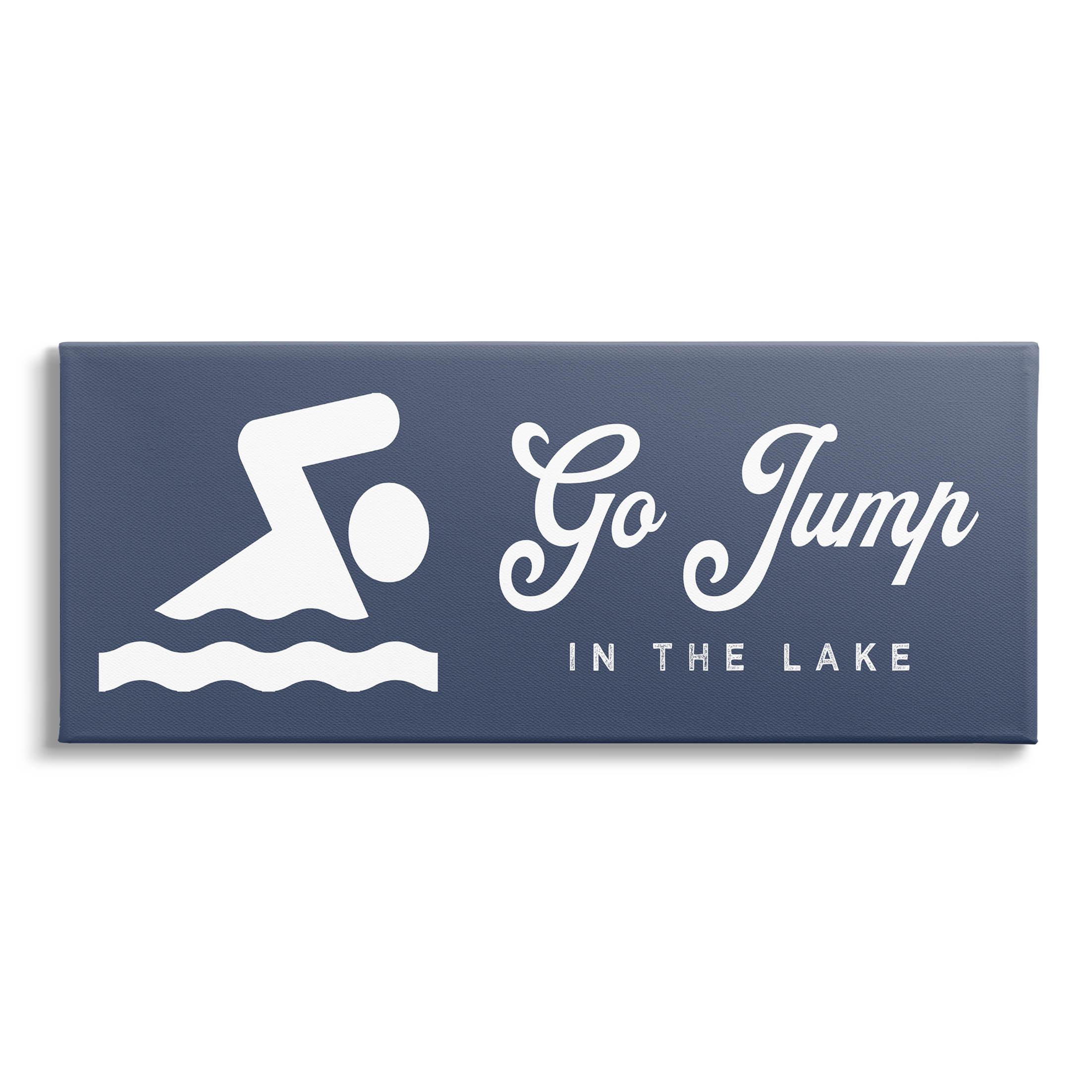 Stupell Industries Go Jump In The Lake Swimming Sign Canvas Wall Art By ...