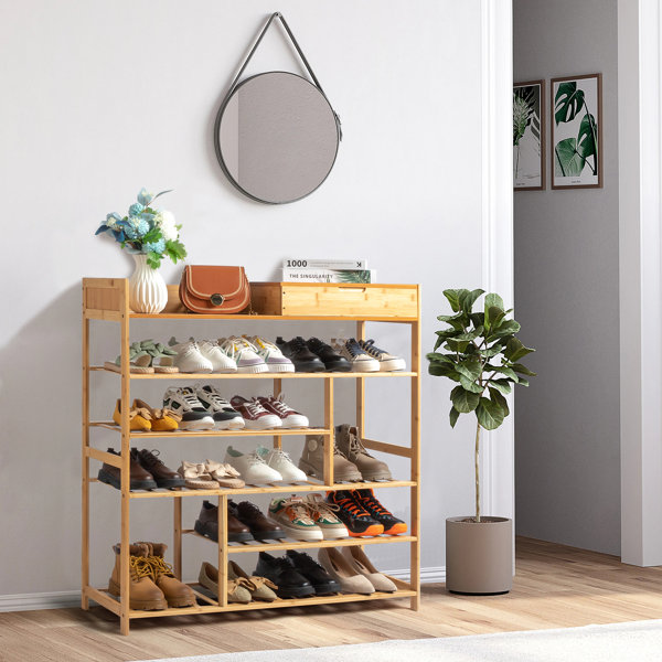 Millwood Pines Nanno 24 Pair Solid Wood Shoe Rack & Reviews | Wayfair