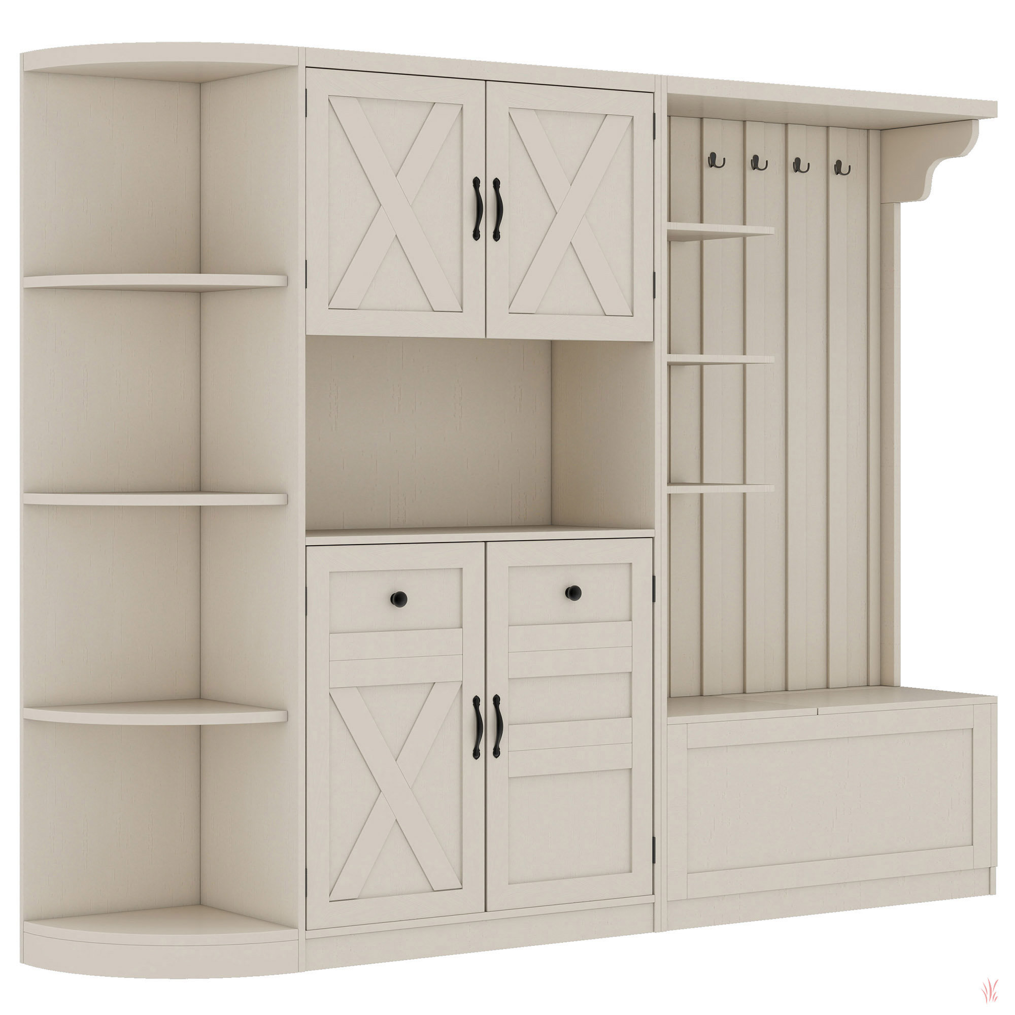 Rosalind Wheeler Multifunctional Left-Right Combination Hall Cabinet ...