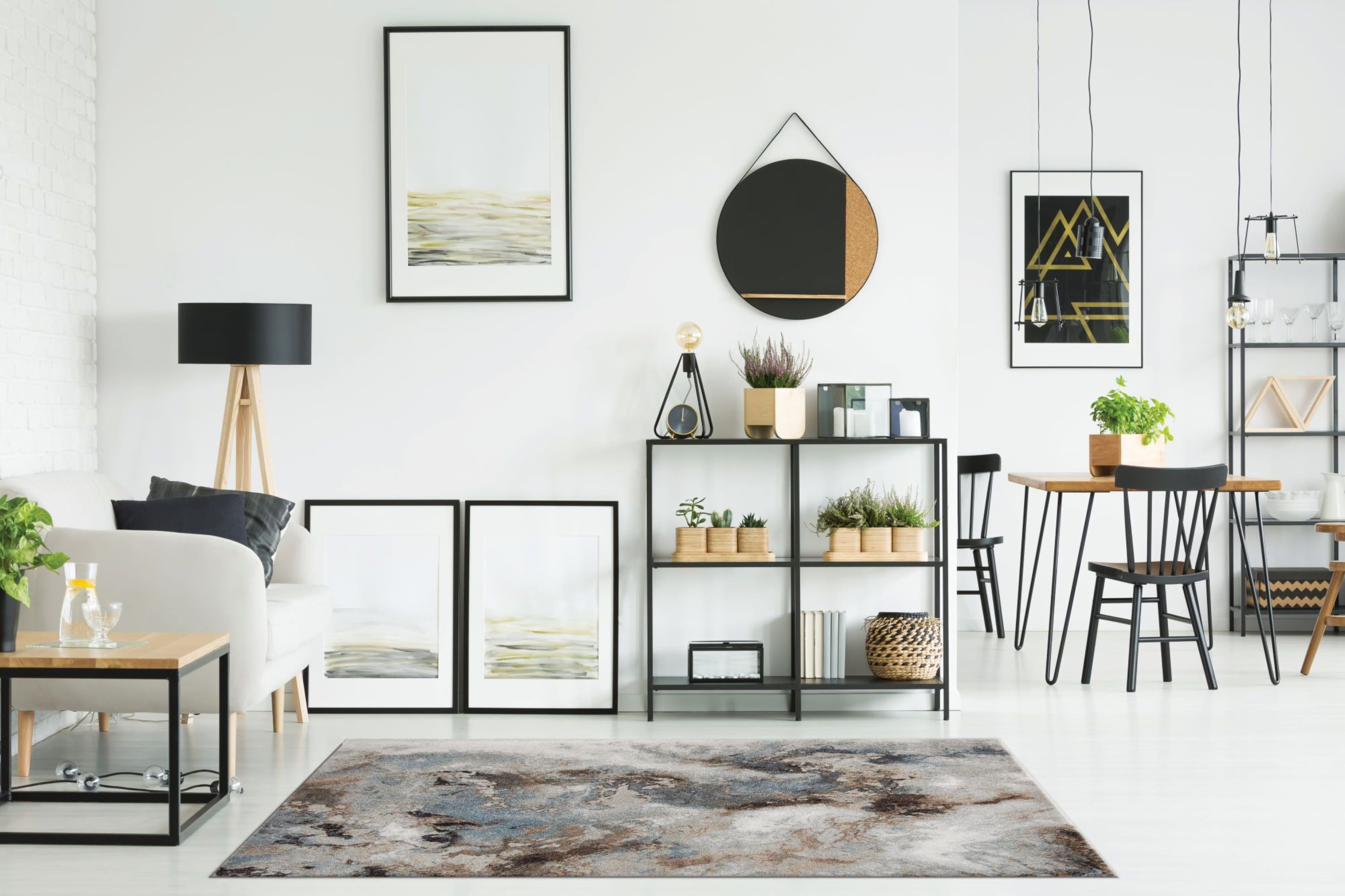 Wrought Studio™ Nalissa Collection Abstract Multicolor Area Rug | Wayfair