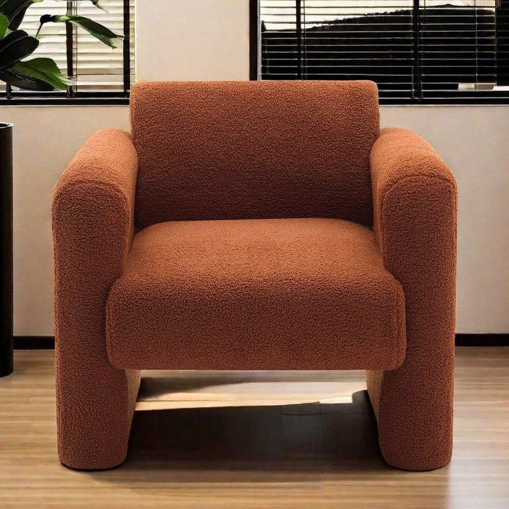 Ivy Bronx Modern Accent Chair Lambskin Sherpa Fabric Upholstered Comfy ...