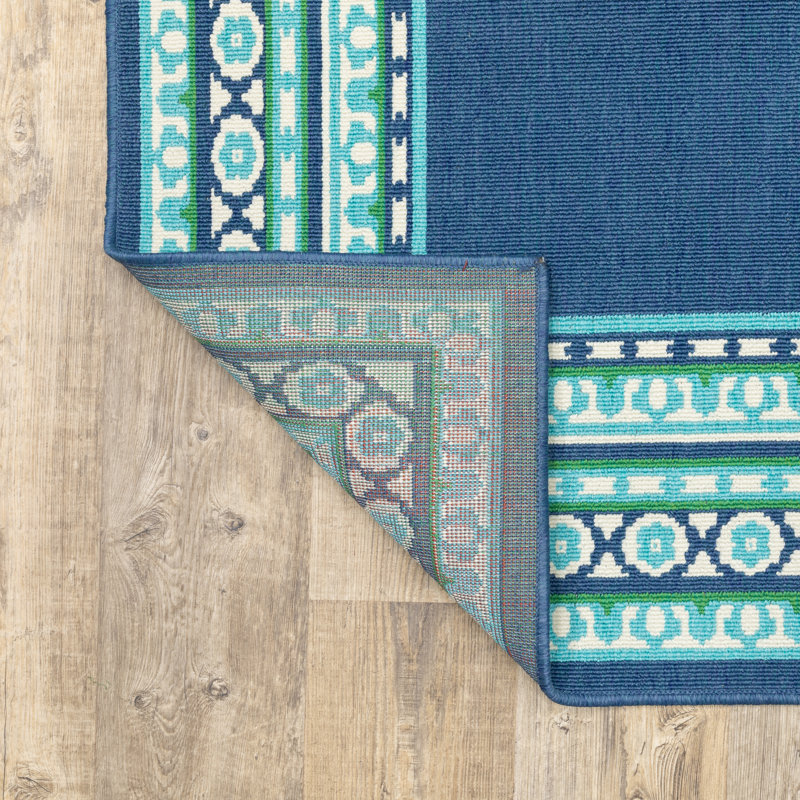 Lark Manor™ Deltana Teal/Blue/Green/White Indoor / Outdoor Area Rug ...