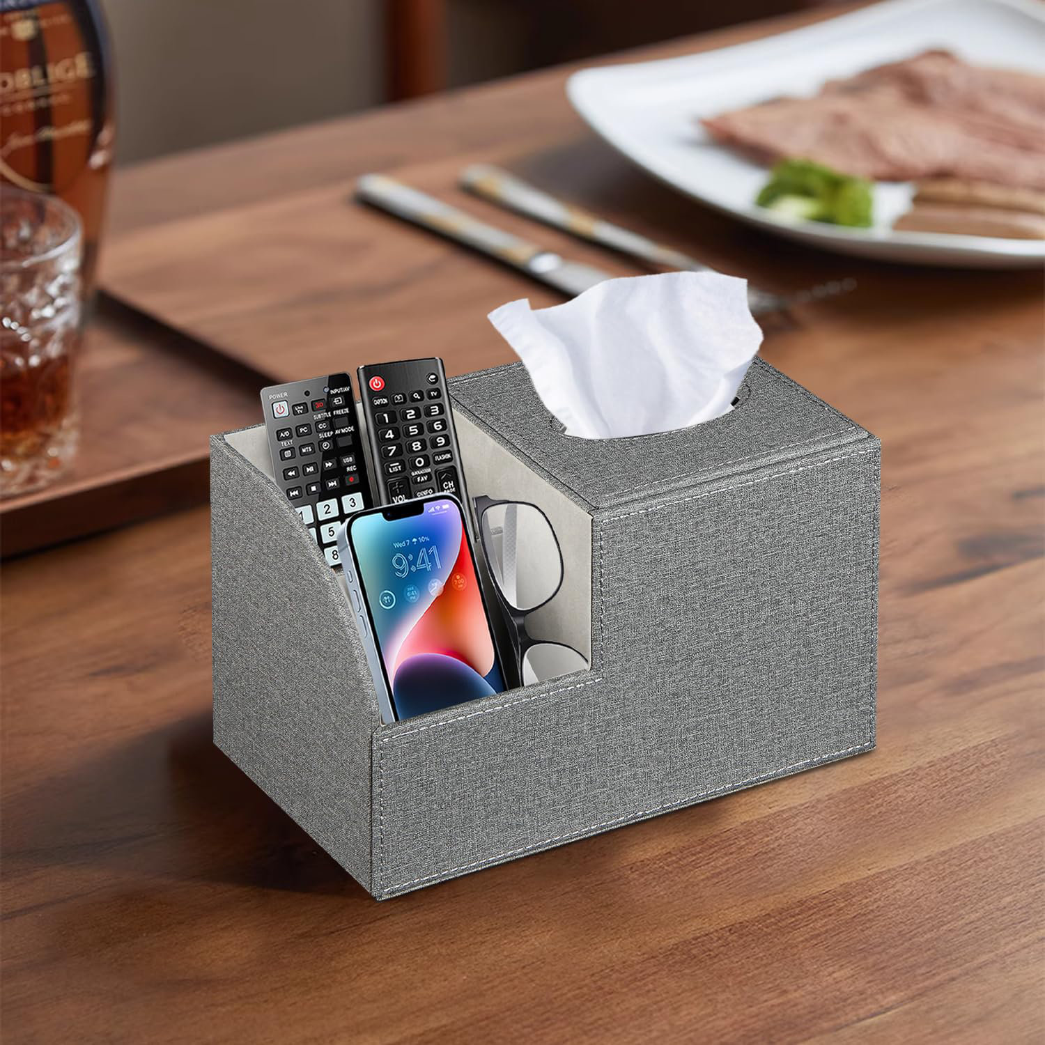 Latitude Run® Square Multi-Functional Tissue Box Cover With Storage And ...