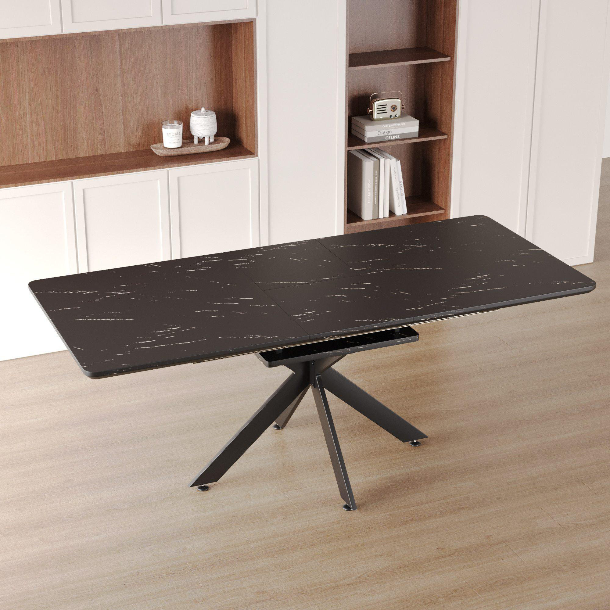 Ivy Bronx Modern Minimalist Design Extendable Dining Table | Wayfair