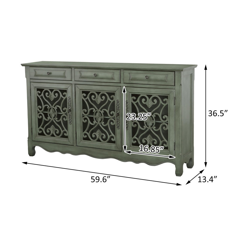 Bloomsbury Market Anastin 59.6" Wide 3 - Door Sideboard in Antique ...