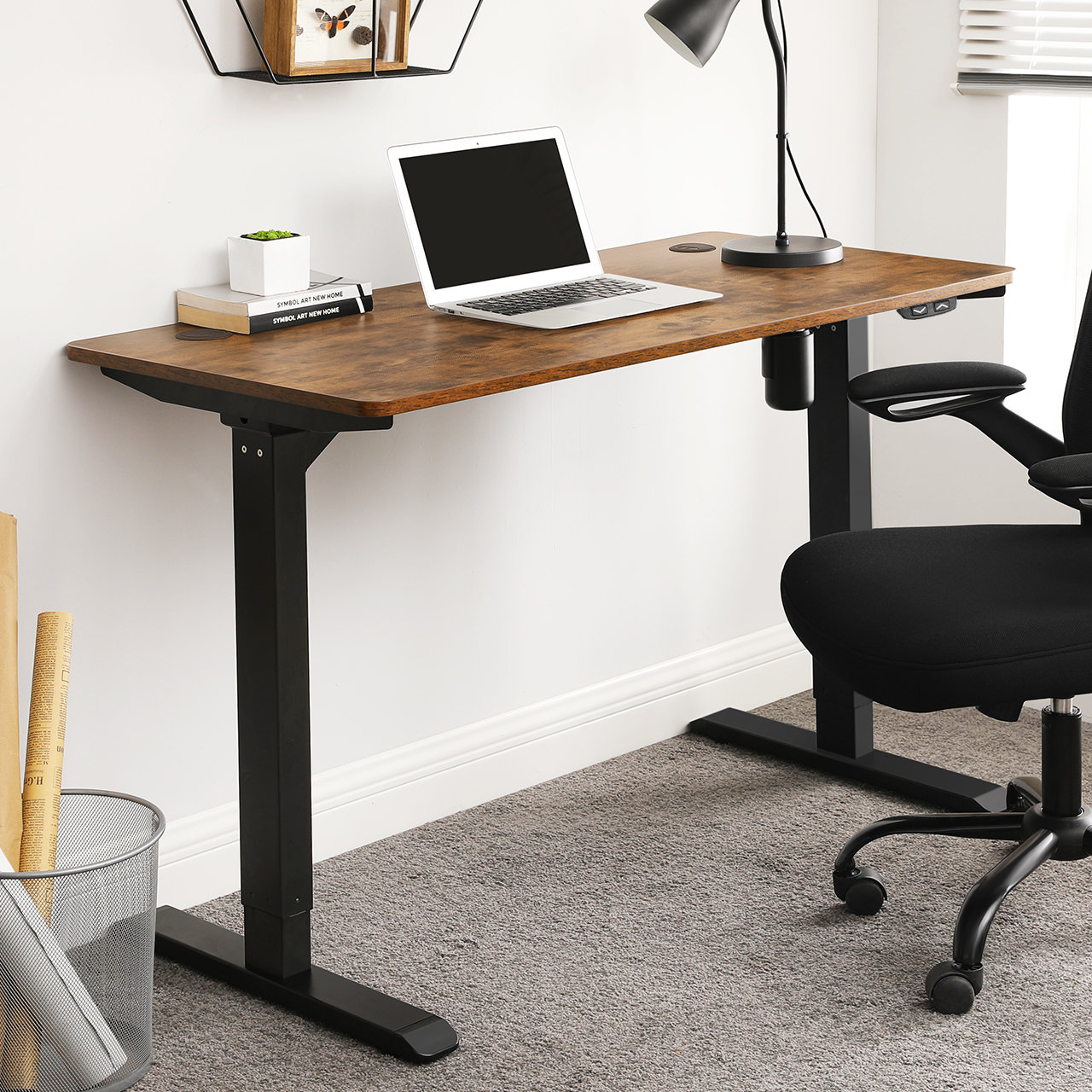 Millwood Pines Electric Writing Desk, Standing Desk, Motorized ...