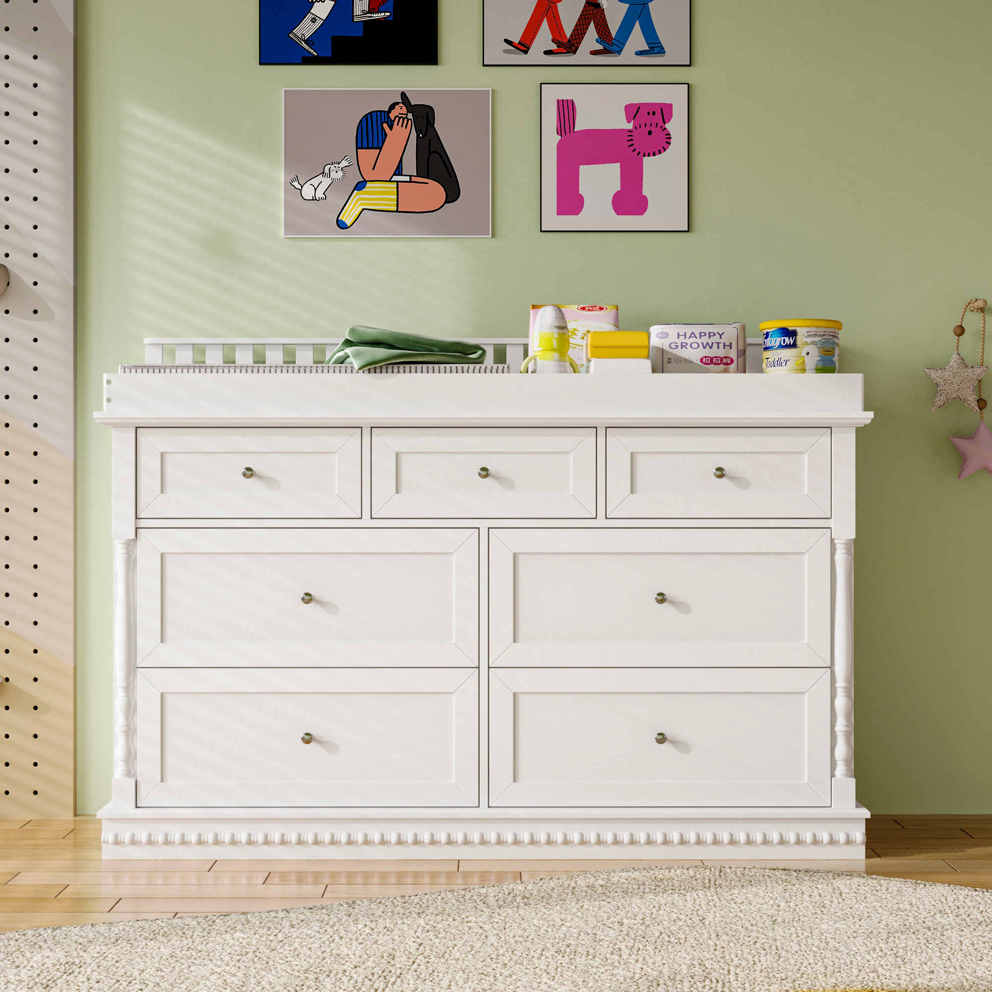 Lark Manor™ 7-Drawer Baby Changing Table Dresser With Anti-Tip ...