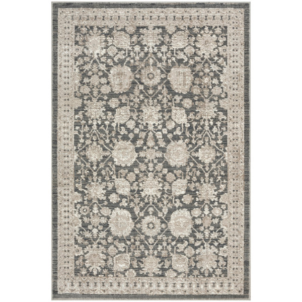 Charlton Home® Dezlynn Charcoal Vintage Indoor Rug & Reviews | Wayfair