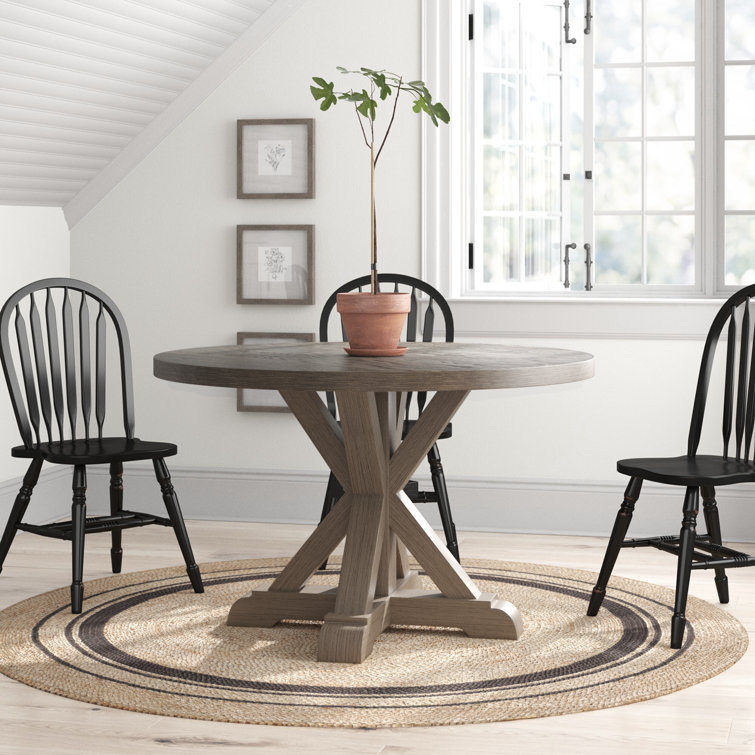 Laurel Foundry Modern Farmhouse Nya Round Solid Wood Base Dining Table ...