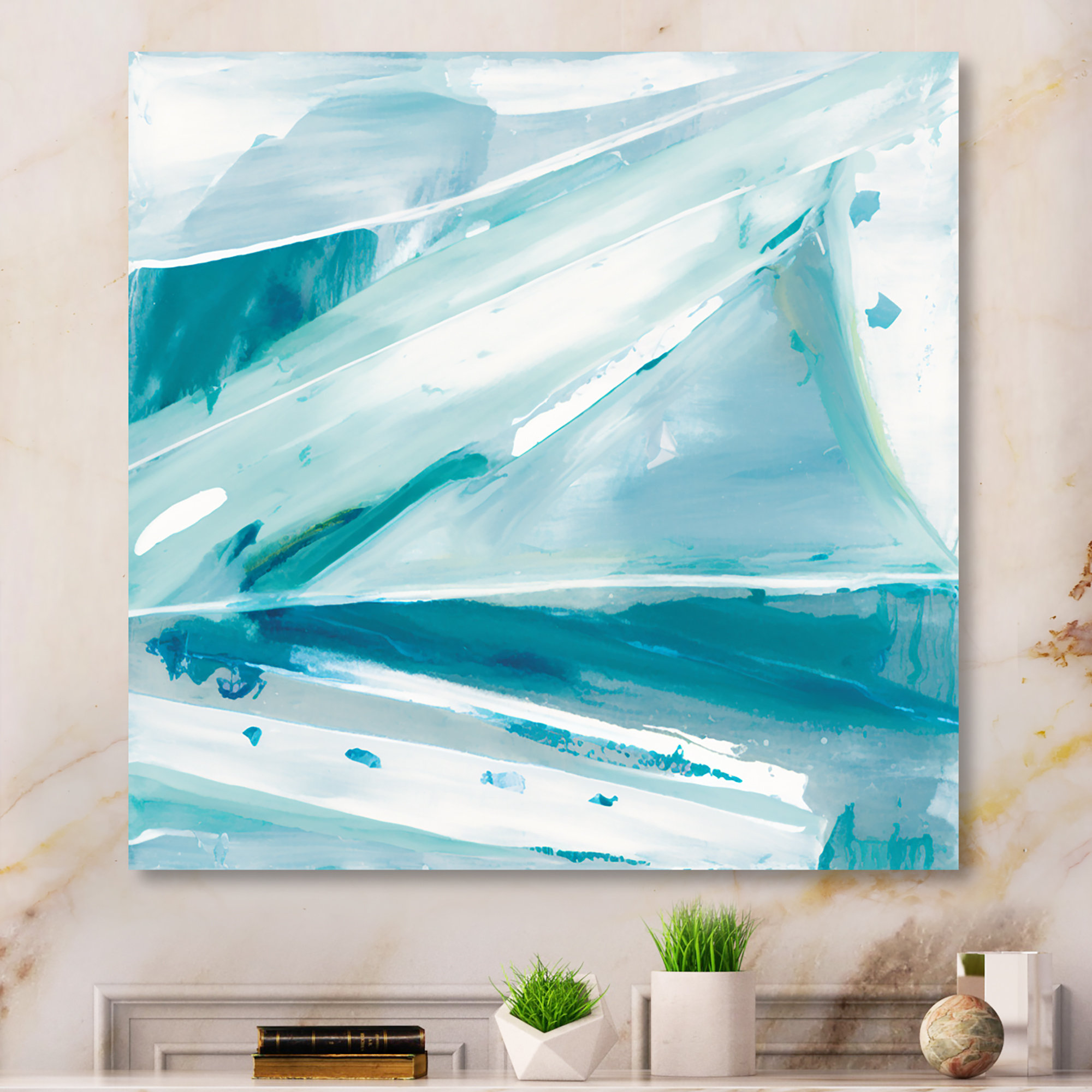 Ivy Bronx Deconstructed Iceberg II - Abstract Liquid Ink Metal Wall ...