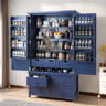 mosaicmotifco Freestanding Kitchen Pantry With 8 Door Shelves, 3 ...