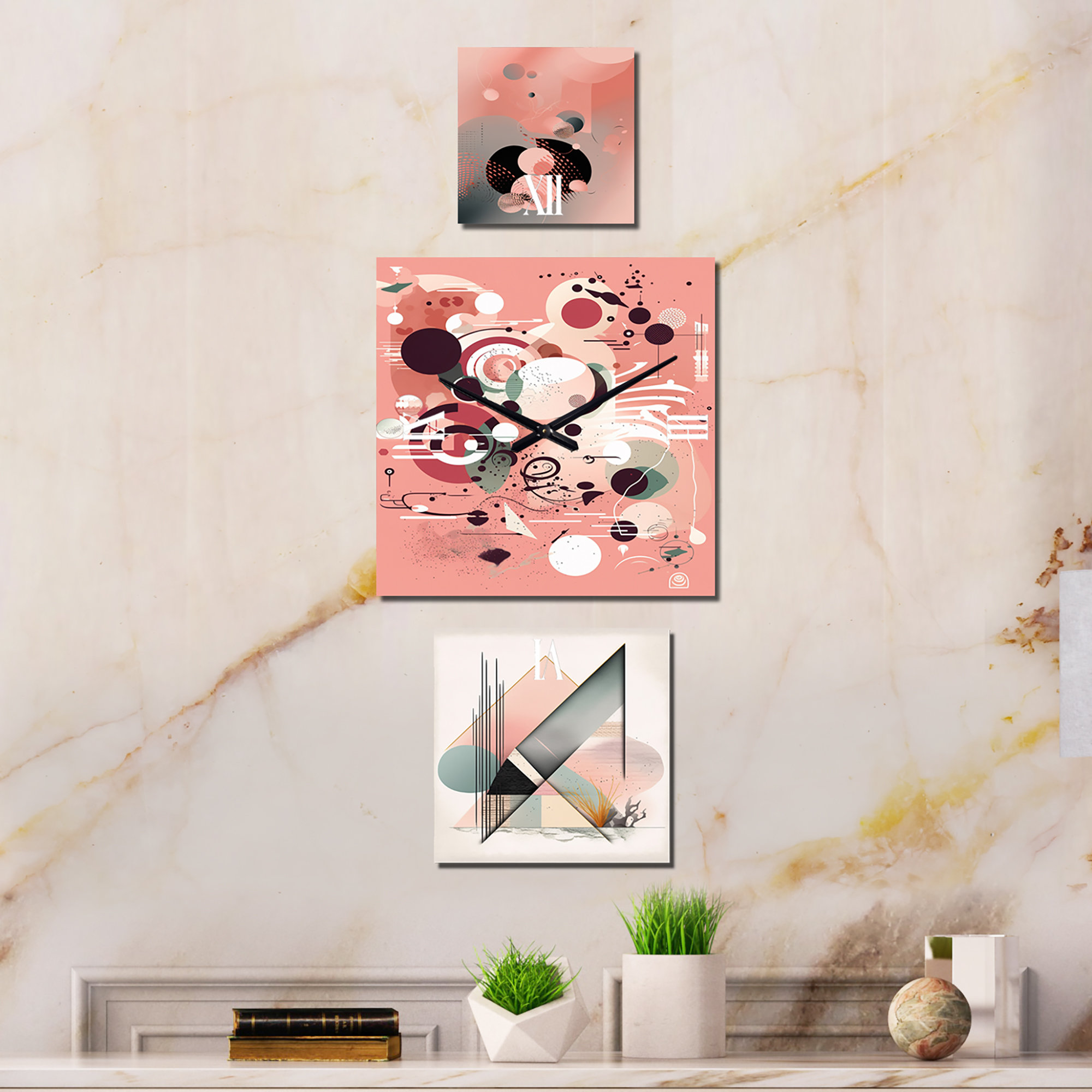 August Grove Caush - Minimalism Multipanel Modern Clock For Living Room ...