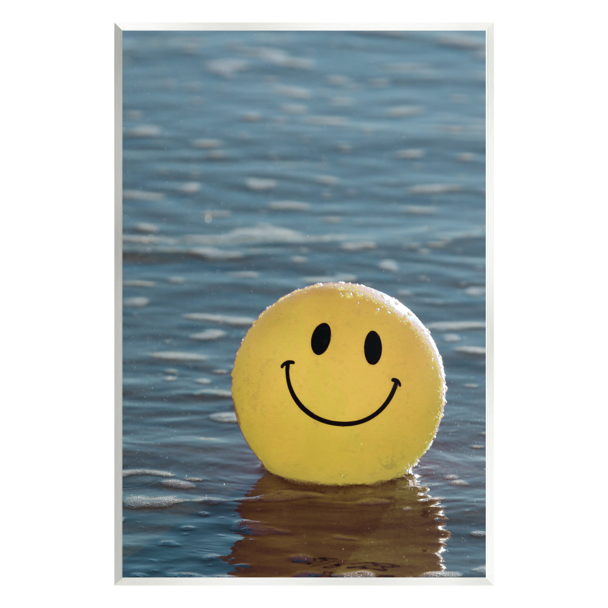 Stupell Industries Ba-074-Framed Smiley Beach Ball On Canvas by Lil ...