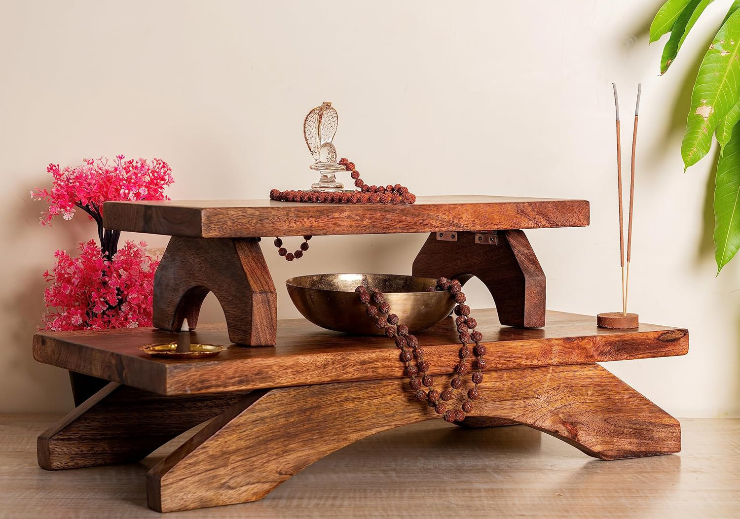 Dakota Fields Handcrafted Wooden Meditation Altar Table - Foldable 21 X ...