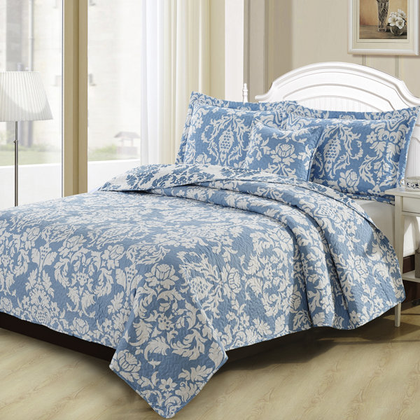 DaDa Bedding Farmhouse / Country Damask Quilt Set & Reviews | Wayfair