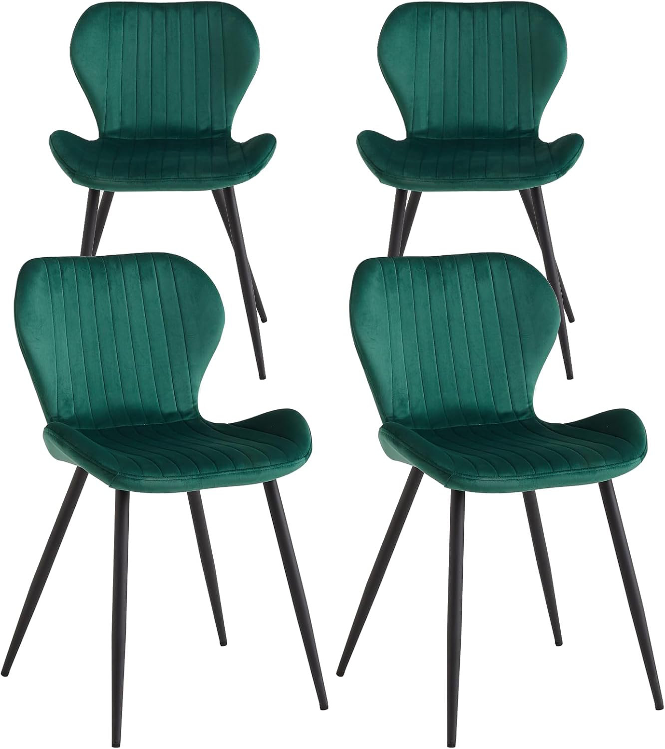 Lecafur HL Velvet Dining Chairs Set Of 4, Upholstered Kitchen Chairs ...