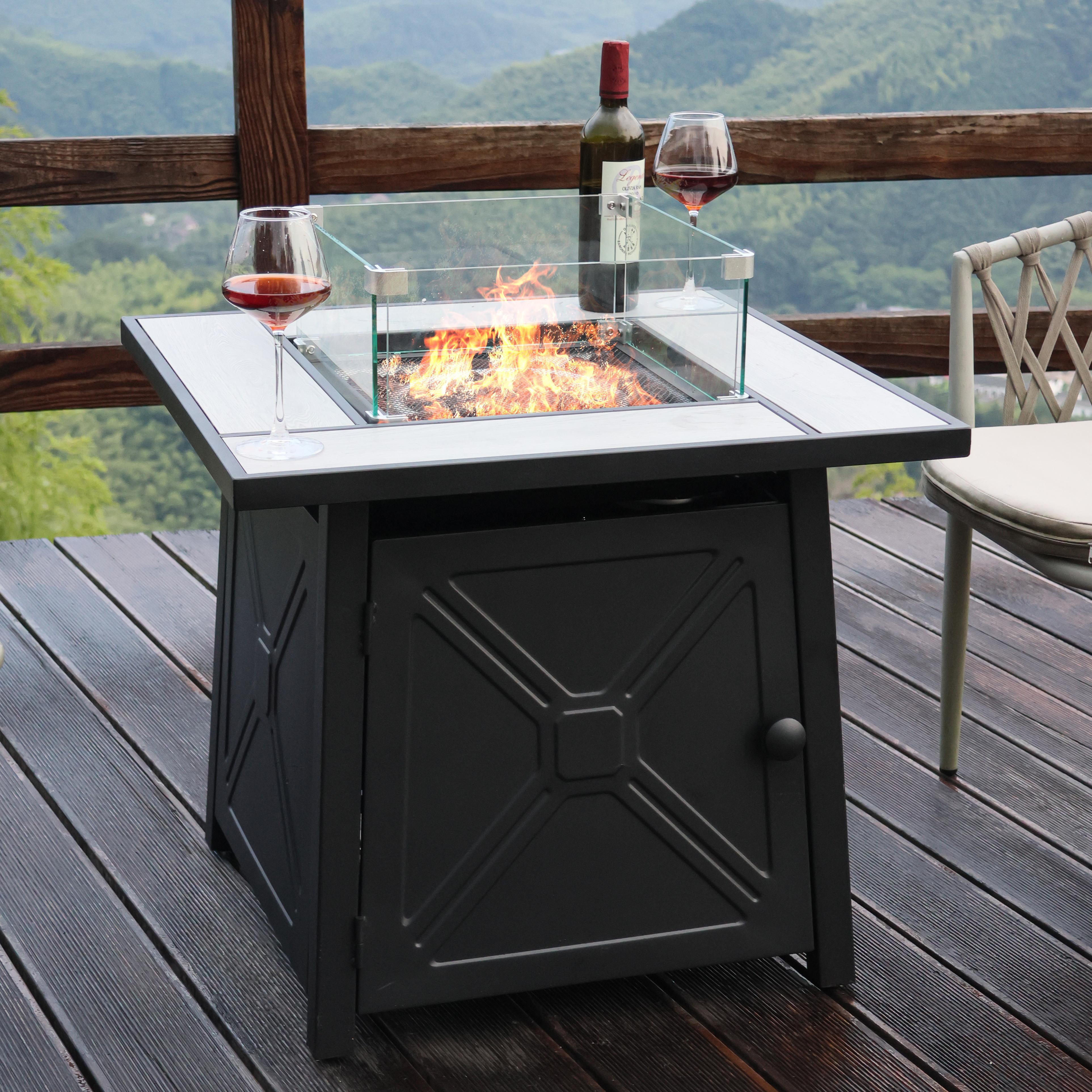 Red Barrel Studio® 50,000 Btu Propane Outdoor Fire Pit Table, 28 Inch ...