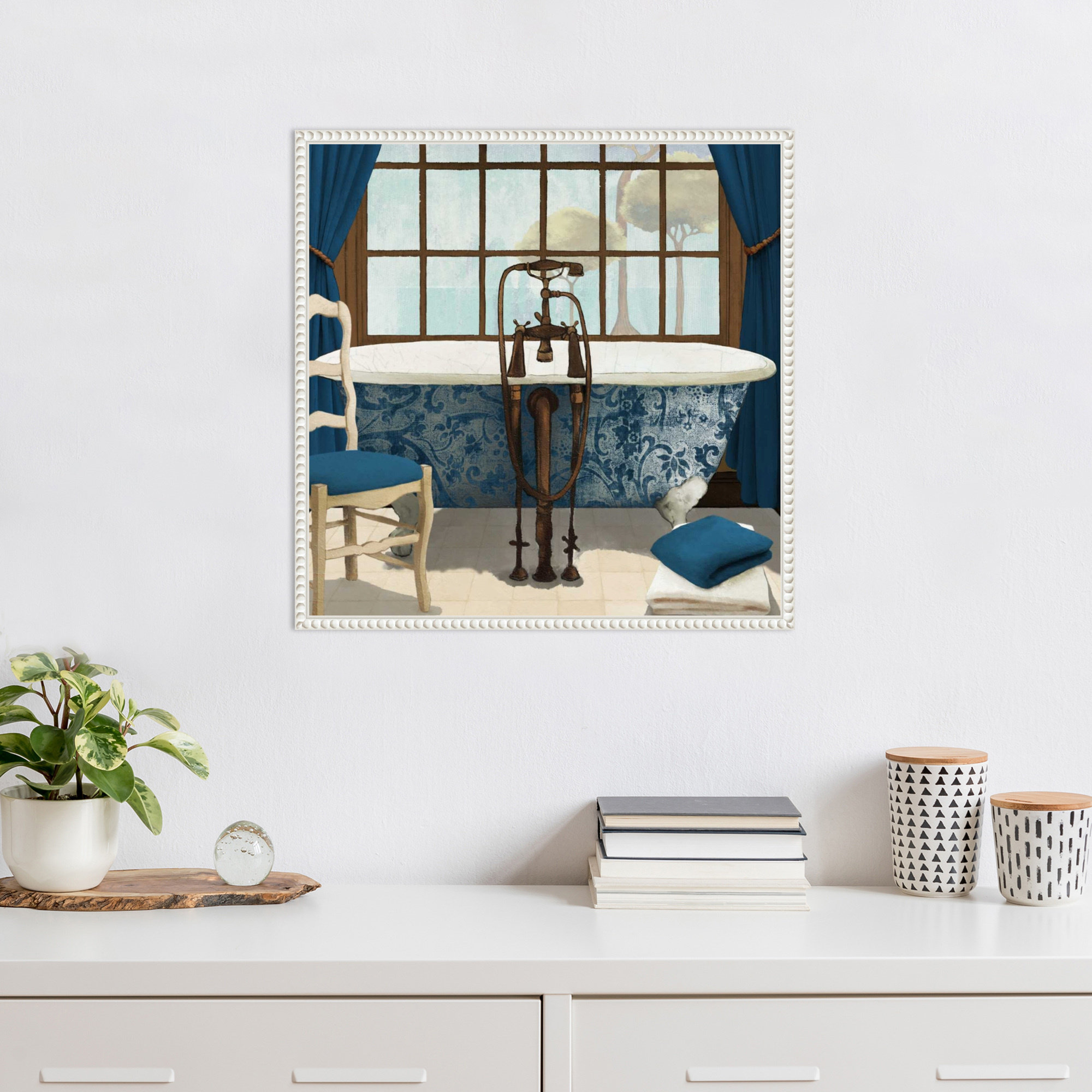 Winston Porter Blue Bath View I by Elizabeth Medley | Wayfair