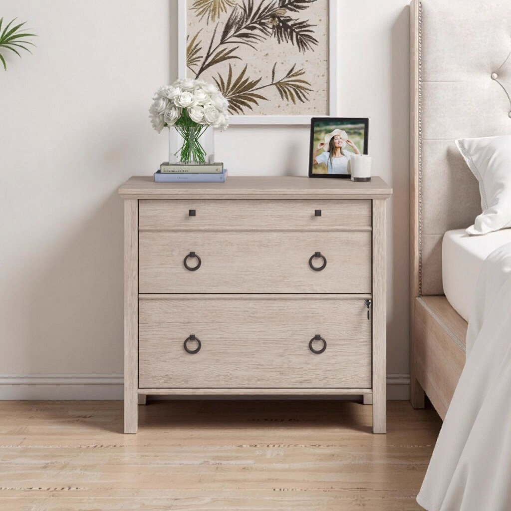 Lark Manor™ Lateral Filing Cabinet with Brown Finish, 2-Drawer ...