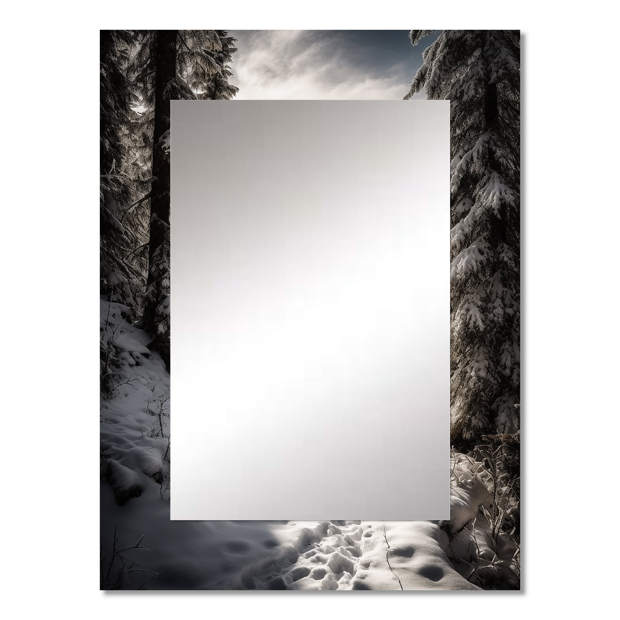 Dakota Fields Frosty Snow Forest Path II - Snow Mirror, Traditional ...