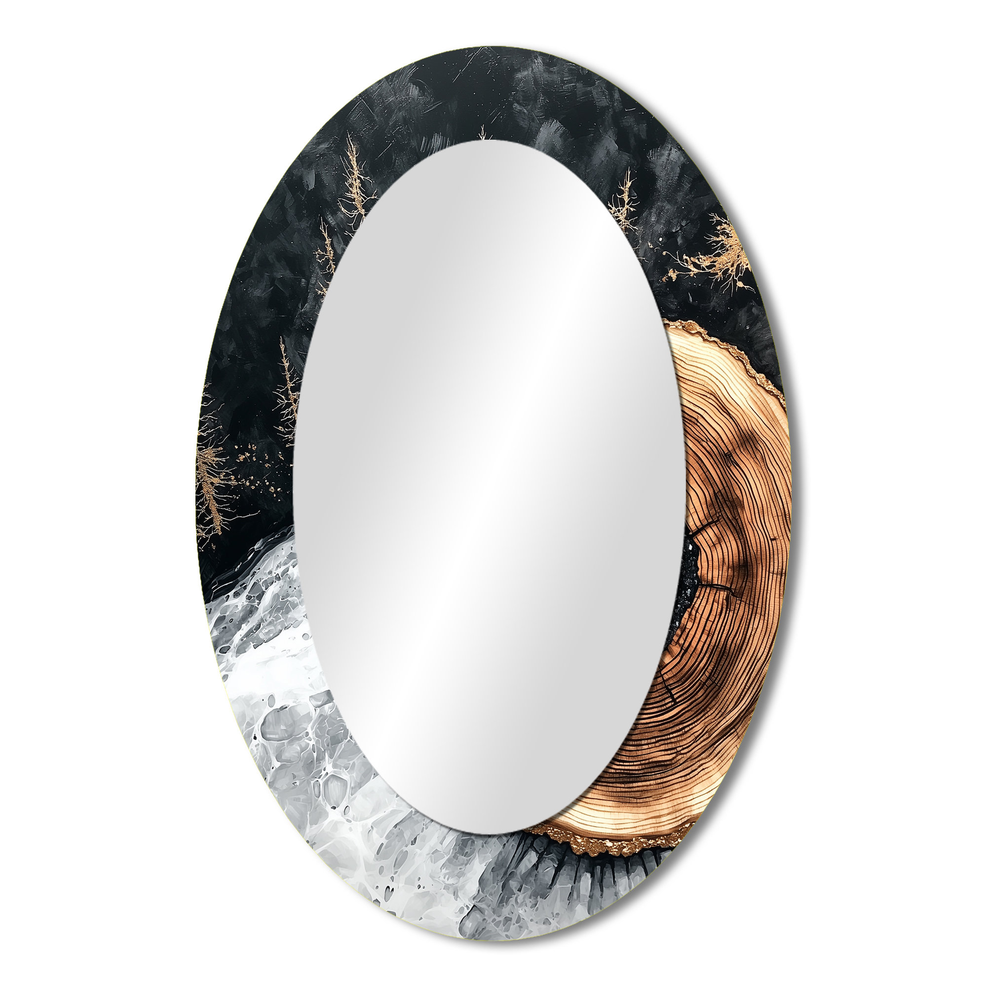 George Oliver The Forest S Glass Vein Of Crystal I - Gold Oval Wall ...