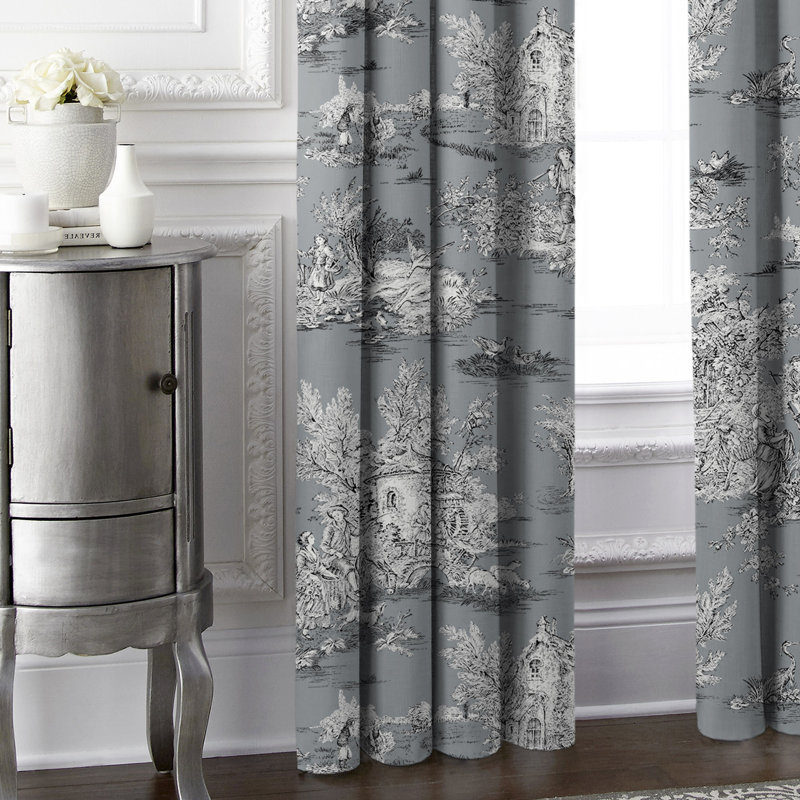 The Tailor's Bed Lafayette 100% Cotton Toile Room Darkening Rod Pocket ...