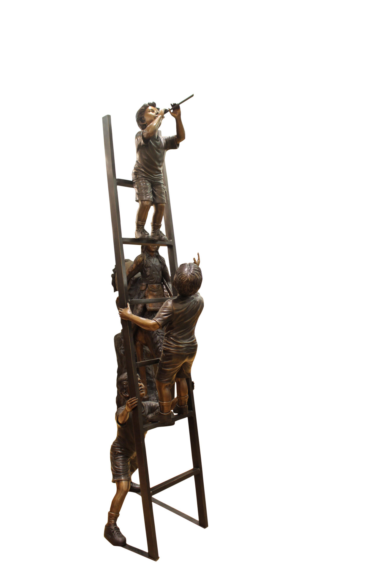 Nifao Statues Three Children Playing on Ladder Bronze Statue ...