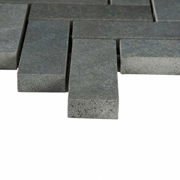 Patara Stone Highland 1" x 3" Basalt Chevron Mosaic Wall & Floor Tile ...