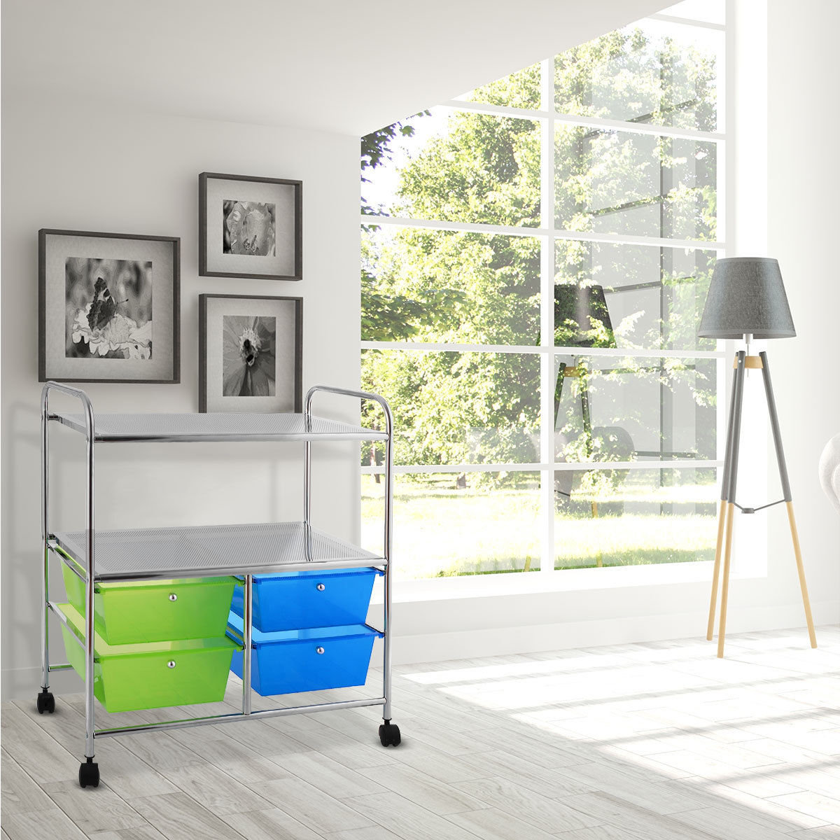 Rebrilliant 4 Drawers Rolling Storage Cart | Wayfair
