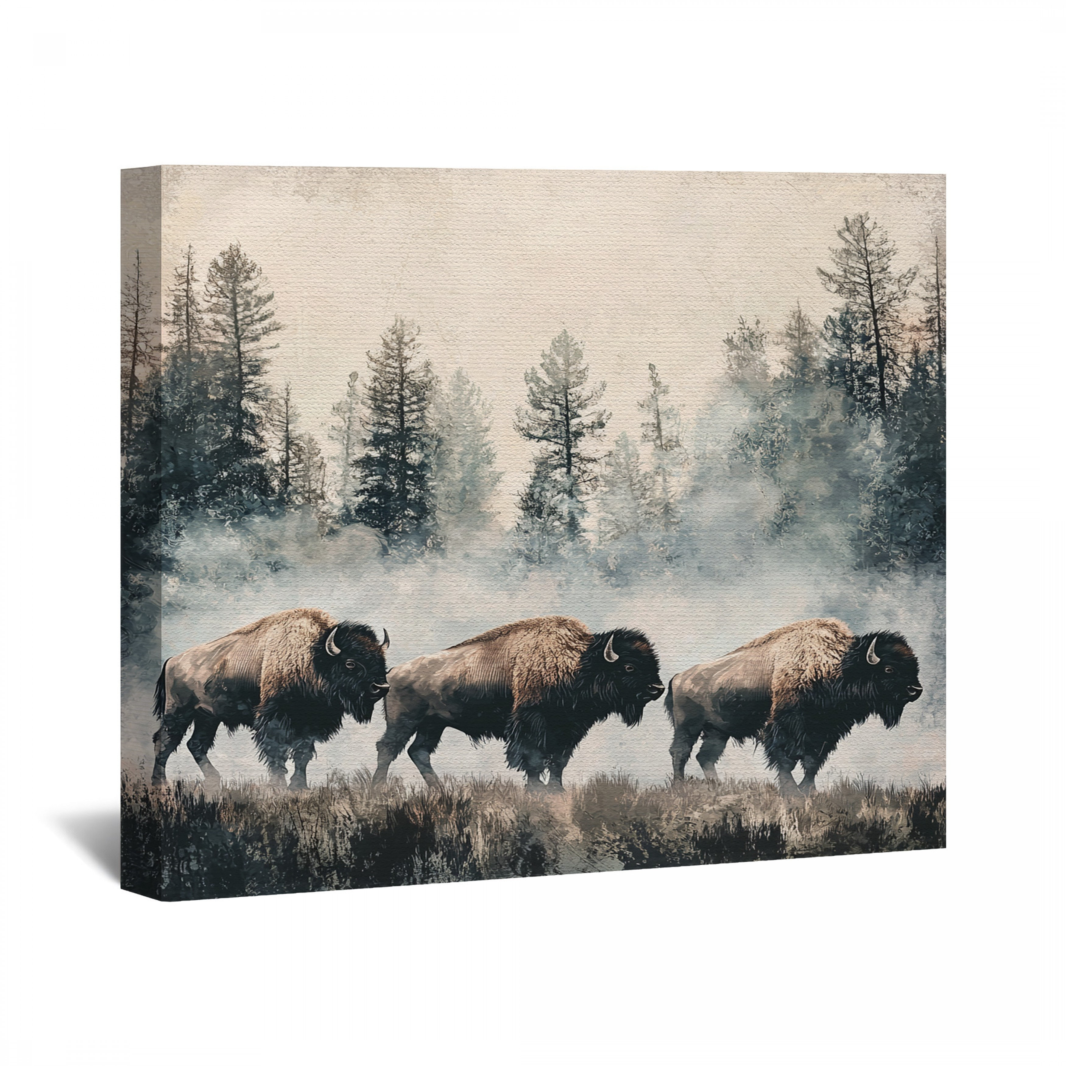 Union Rustic Bison Canvas Wrap - Animal Wall Decor | Wayfair