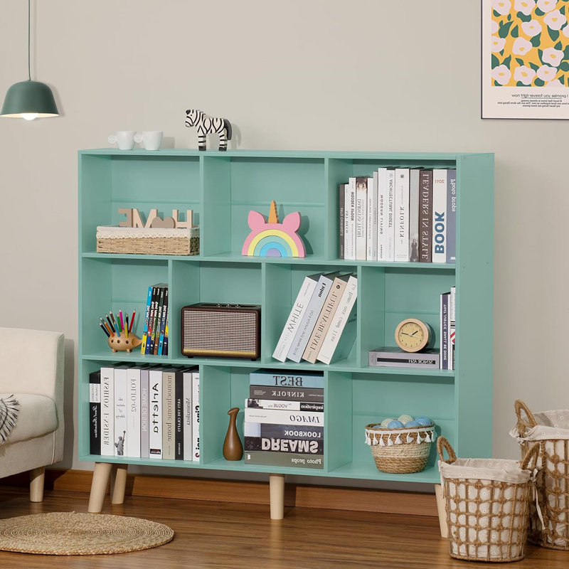 George Oliver 3 Tier Modern Wide Bookcase With Legs | Wayfair