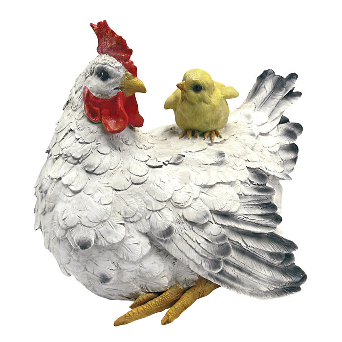 Design Toscano Barnyard Mother Hen and Baby Chick Statue & Reviews ...