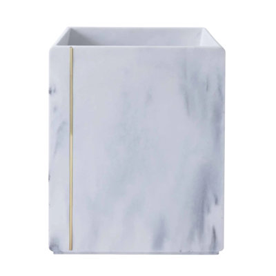 small marble bathroom bin