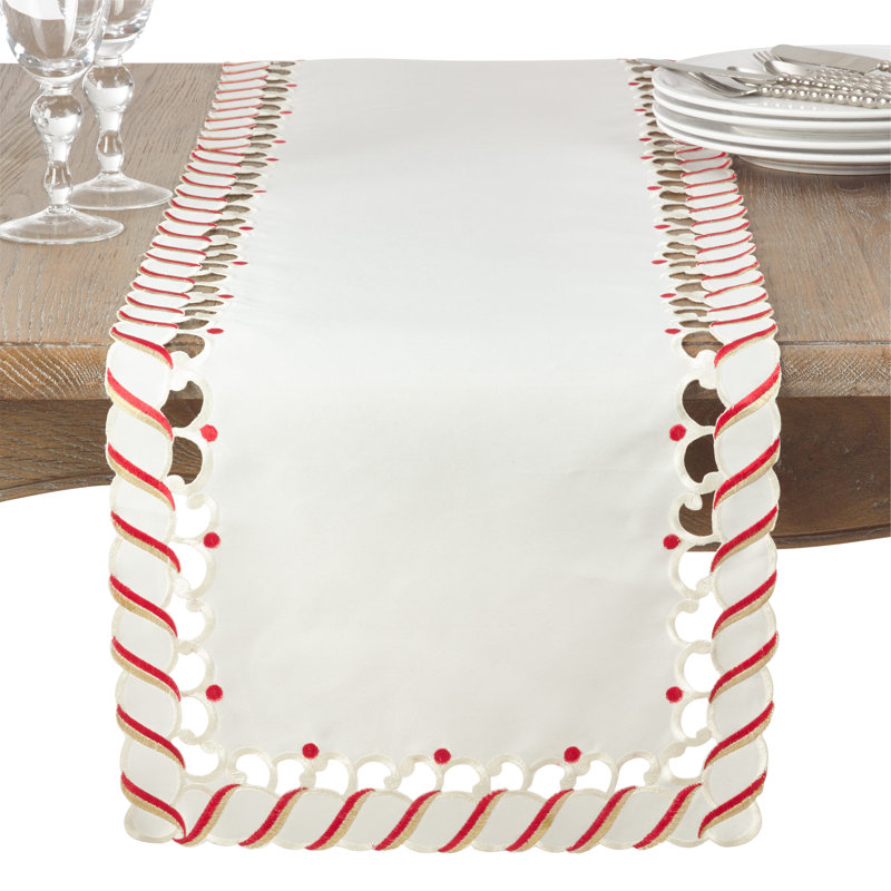 The Holiday Aisle® Rectangle Christmas Polyester Table Runner & Reviews ...