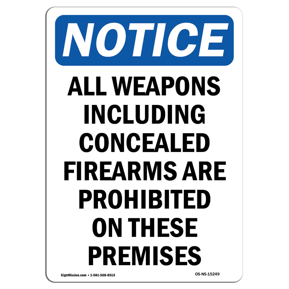 SignMission All Weapons Prohibited on These Premises Sign | Wayfair