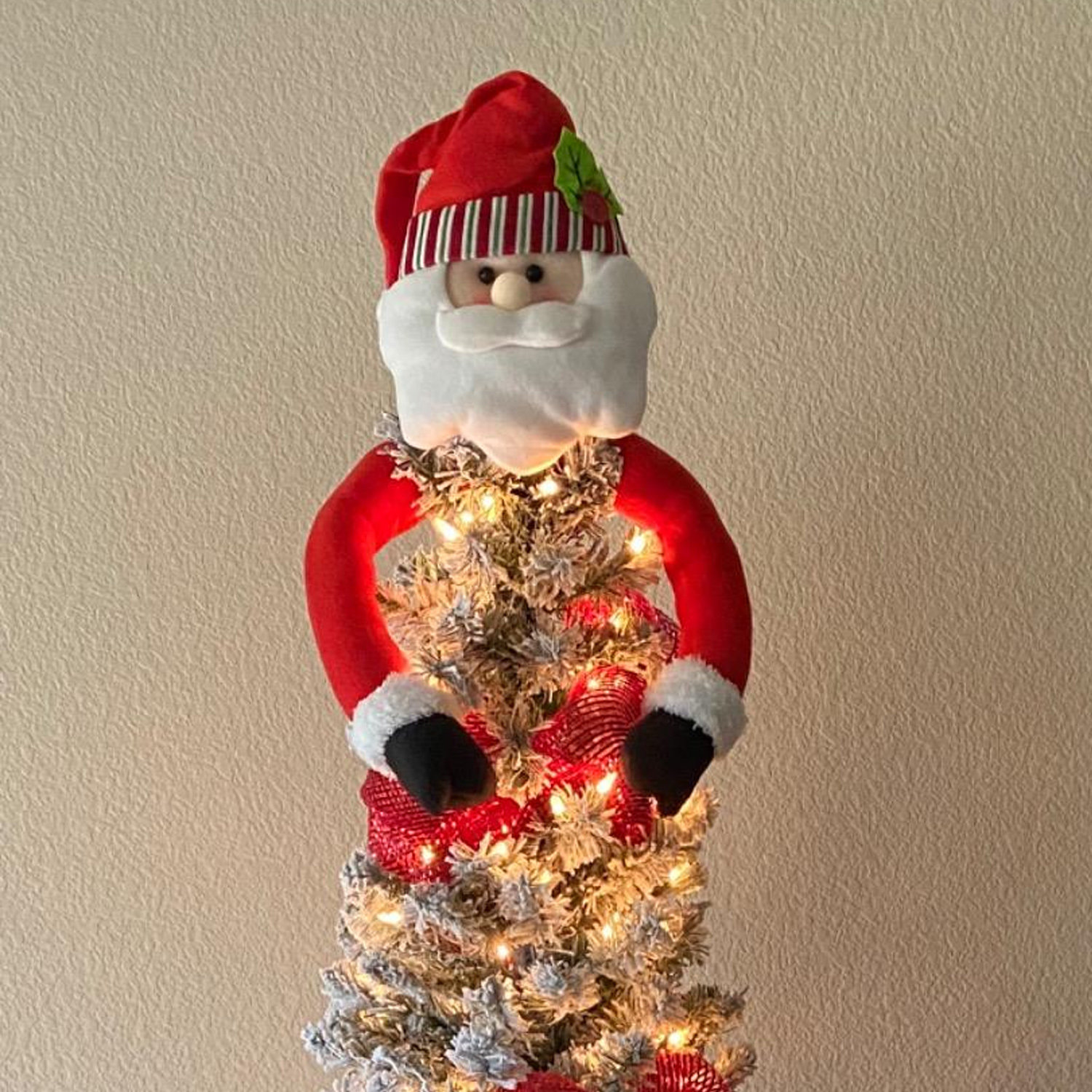 The Holiday Aisle® Christmas Tree Topper Santa Head Hugger Xmas Trees ...