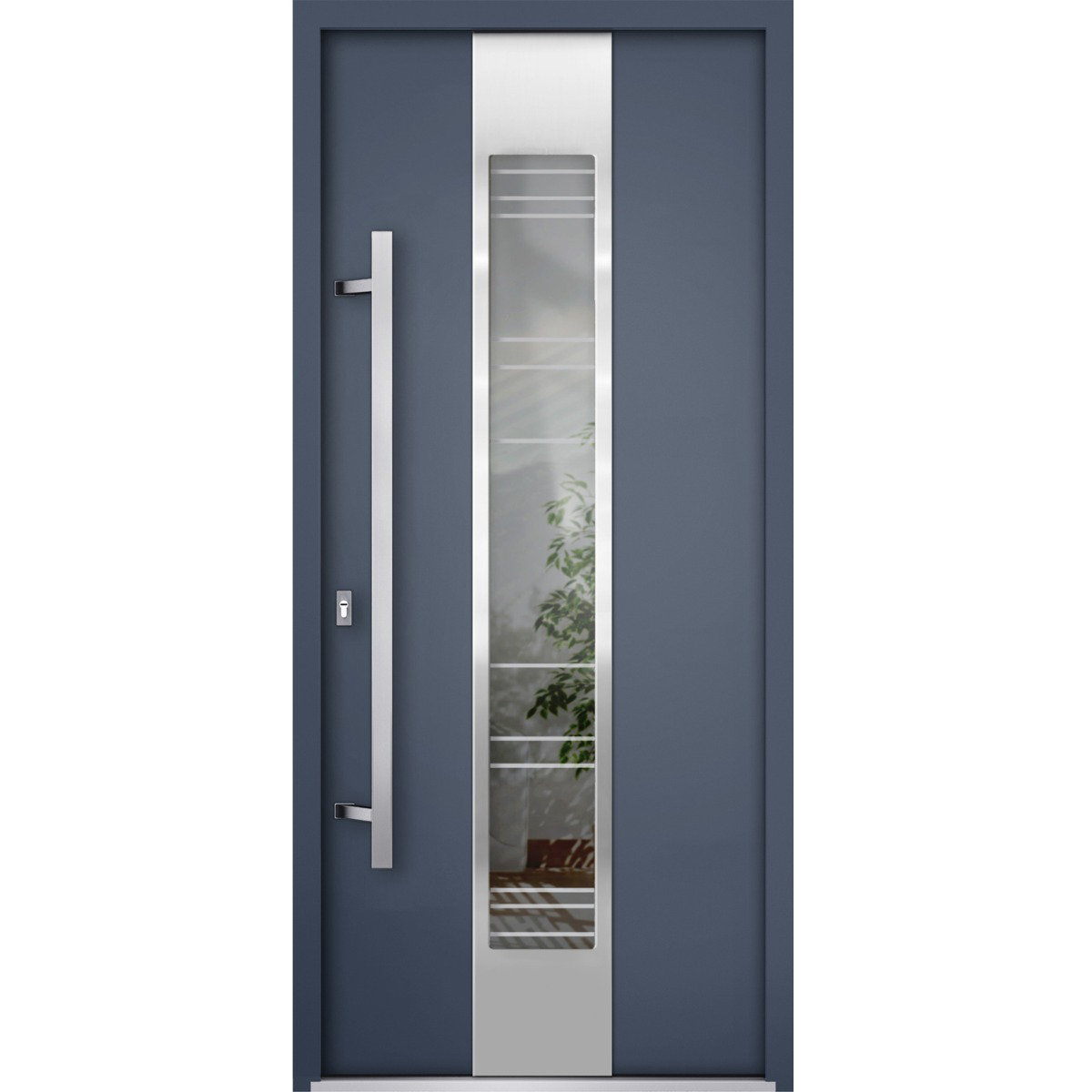 VDomDoors Front Exterior Prehung Steel Door / Deux 5755 Gray Graphite ...