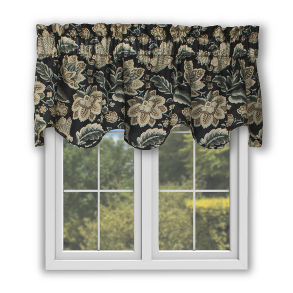 Charlton Home® Fulton Floral Cotton Blend Scalloped 58'' W Window ...