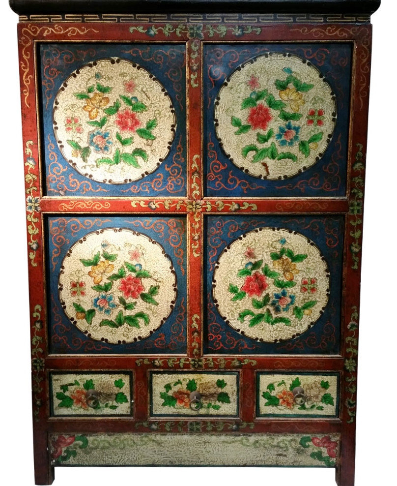 Bloomsbury Market Hand Painted Tibetan Scroll and Document Chest | Wayfair