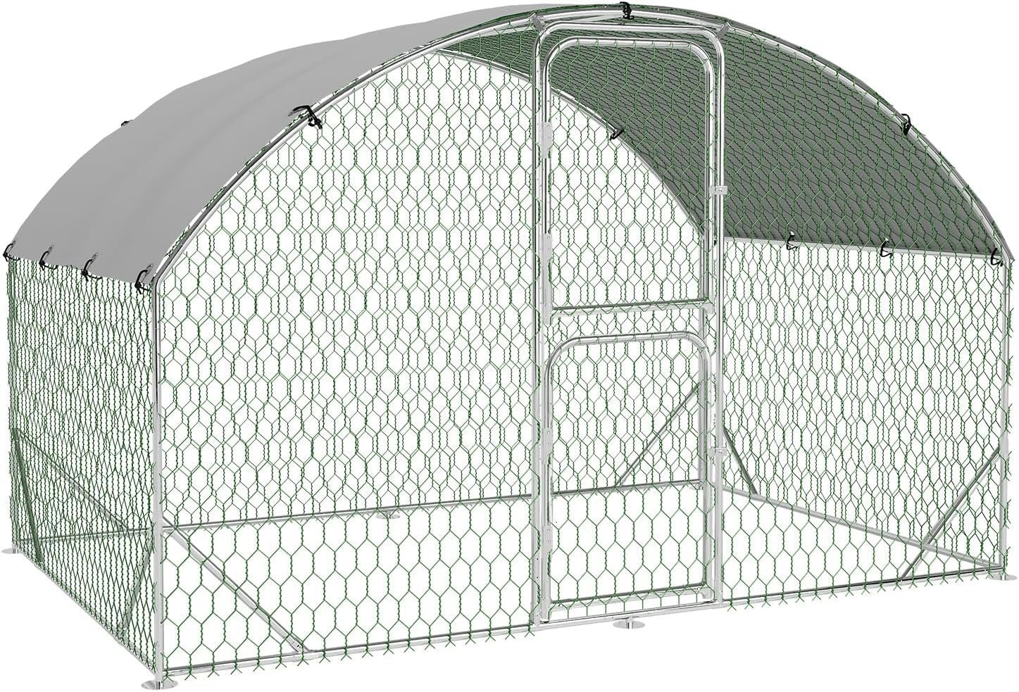 Ophelia & Co. Large Metal Chicken Coop, Outdoor Heavy Duty Walk-in ...