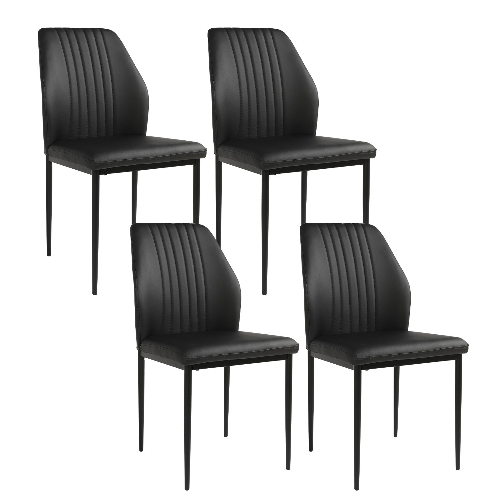 Latitude Run® Cotton 35''Modern Faux Leather Dining Chairs with Stable ...